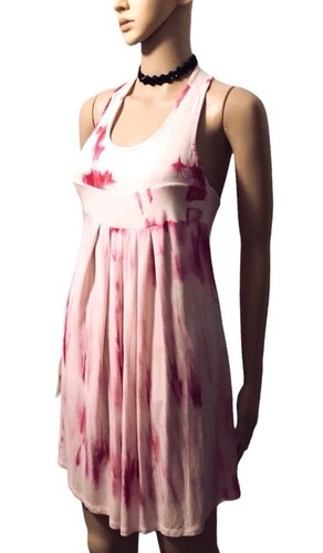 Vintage Triton Pink Tie Dye Racerback Shift Summer Dress Sz Small | eBay