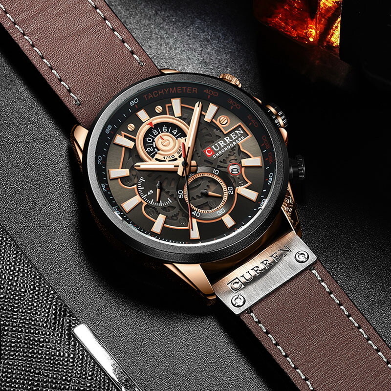 Male Wrist Analog Business Time Date Elegant Quartz Sub-dials Big Dial ...