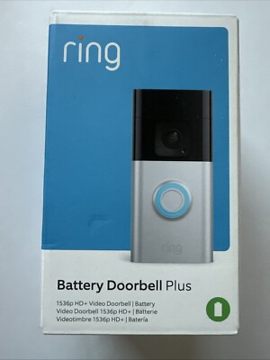 RING Battery Doorbell Plus Satin Nickel 5F77E9 | eBay