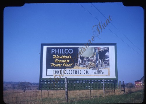Philco Tv Billboard Sign Ohio 1950s 35mm Slide Red Border Kodachrome ...