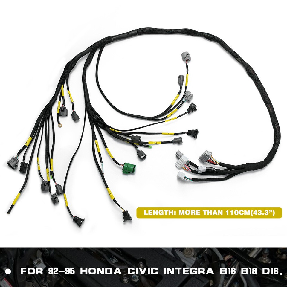 For Honda Civic Integra B16 B18 D16 D & B-series Tucked Engine Harness ...