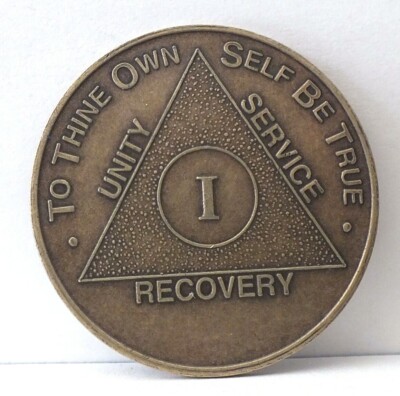 Alcoholic 1 Year Recovery Medallion Coin Medal Token AA Anonymous -To ...