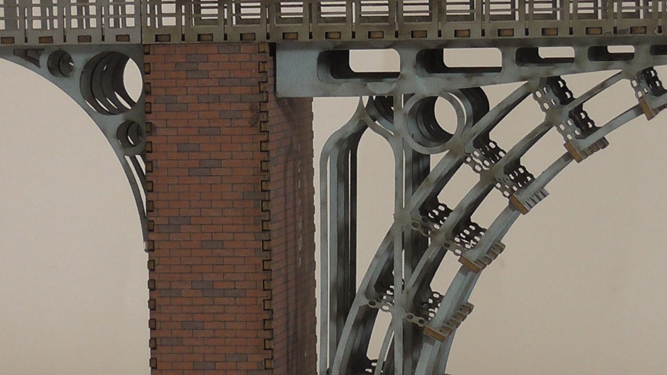 Modelux OO Gauge 860 mm long, Powder Blue Ironbridge kit with piers and ...