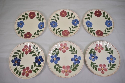 Set 6 Blue Ridge Laurel Wreath PETUNIA Luncheon Plates 9.25" Southern ...