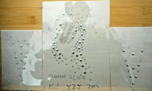 Lot of 3 Silver & Clear Star Scenes Rhinestone Stud Iron-On Hot-Fix ...