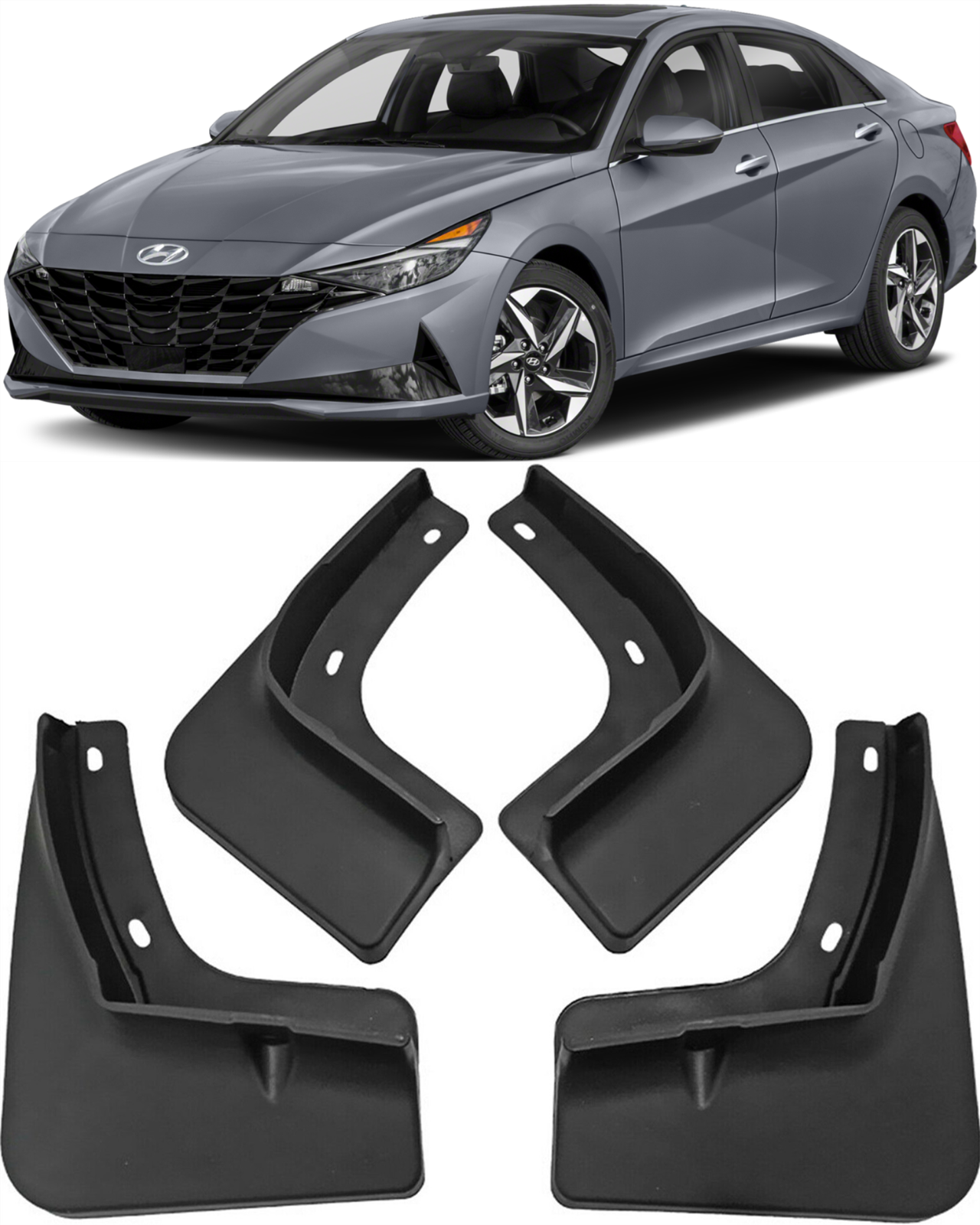 Genuine Front & Rear Splash Guards Mud Flaps For 2021-2023 Hyundai ...