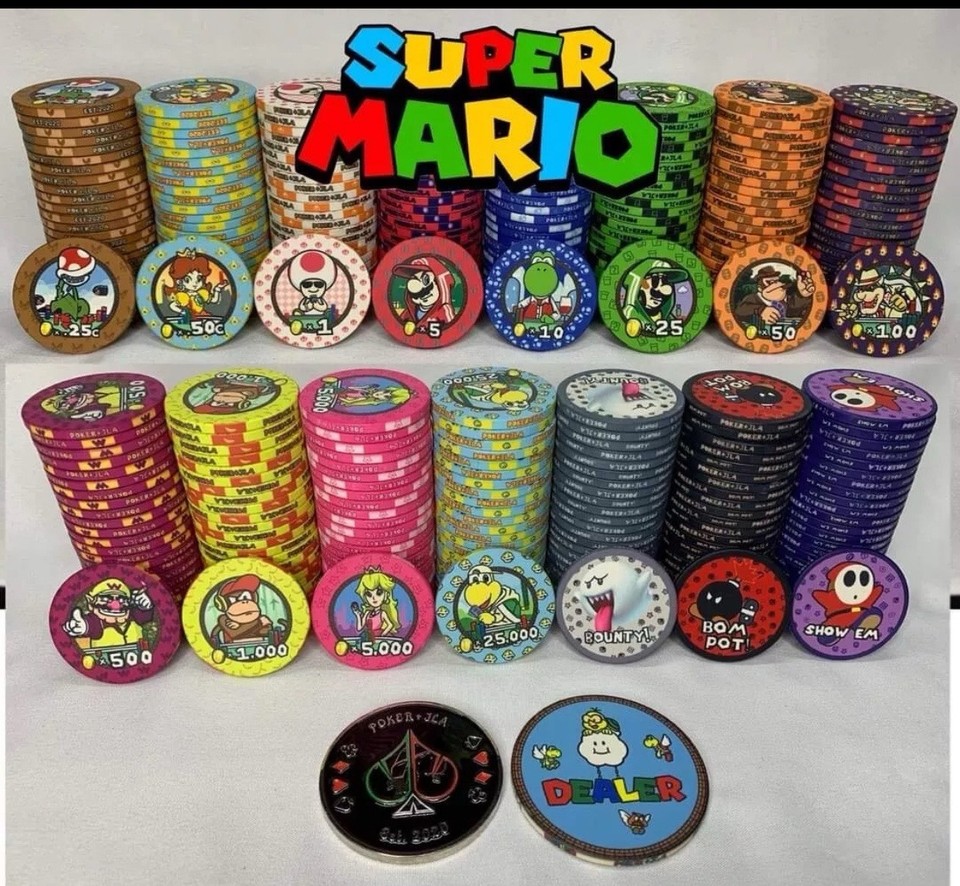 500 Mario Themed Ceramic Poker Chips With Case (build Your Set) | eBay