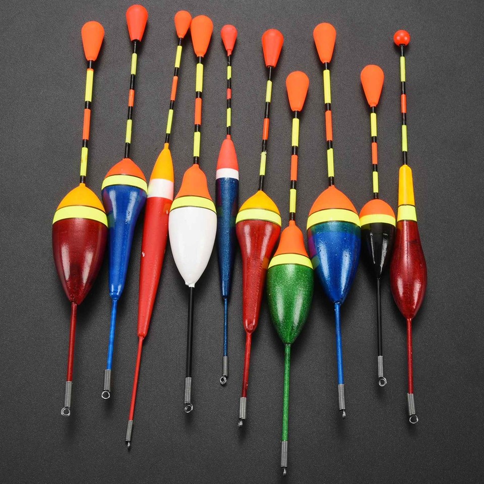 10Pcs Fishing Floats Set Buoy Fluctuate Mix Size Color float buoy2679 ...