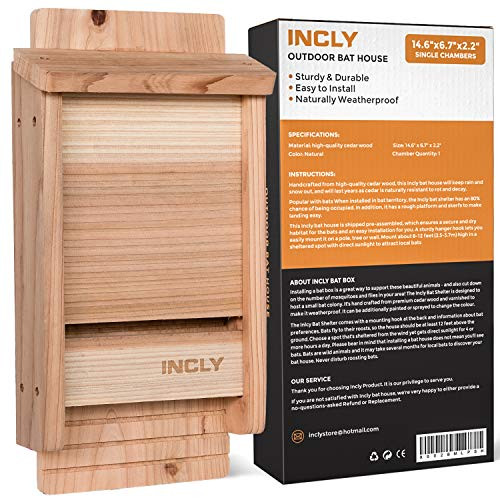 Small Bat House Kit for Outdoors 14.6"x6.7"x2.2" Shelter Box Roosting ...