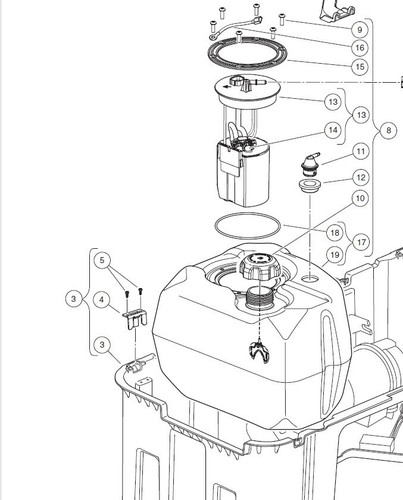 GENUINE OEM Club Car Fuel Tank With EFI Fuel Pump, Subaru EX40 Gas ...