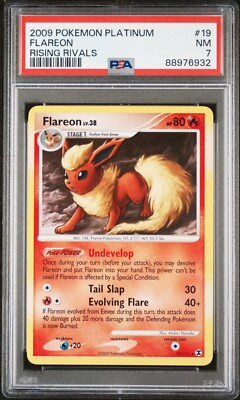 Pop 1! NM-Mint 2009 Pokémon Rising Rivals Platinum Flareon 19/111 Rare ...
