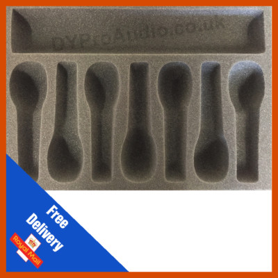 FLIGHT CASE FOAM - 7 DYNAMIC MICROPHONE INSERTS - FLIGHT CASE INSERT ...