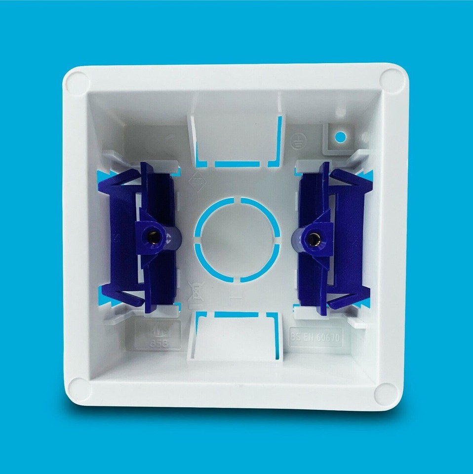 10x 35mm Deep 1Gang Dry Lining Plasterboard Cavity Wall Socket Back Box ...