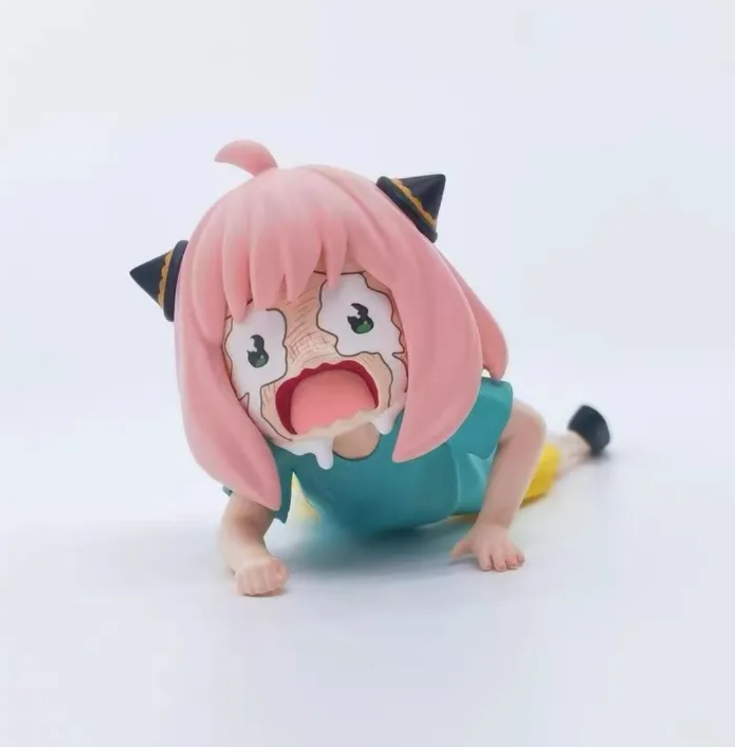 SPY X FAMILY Anya Forger Kawaii Q Version Figure Falling and Crying ...
