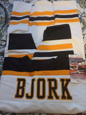Anders Bjork Autographed Custom Boston Bruins Style Jersey w/JSA COA | eBay