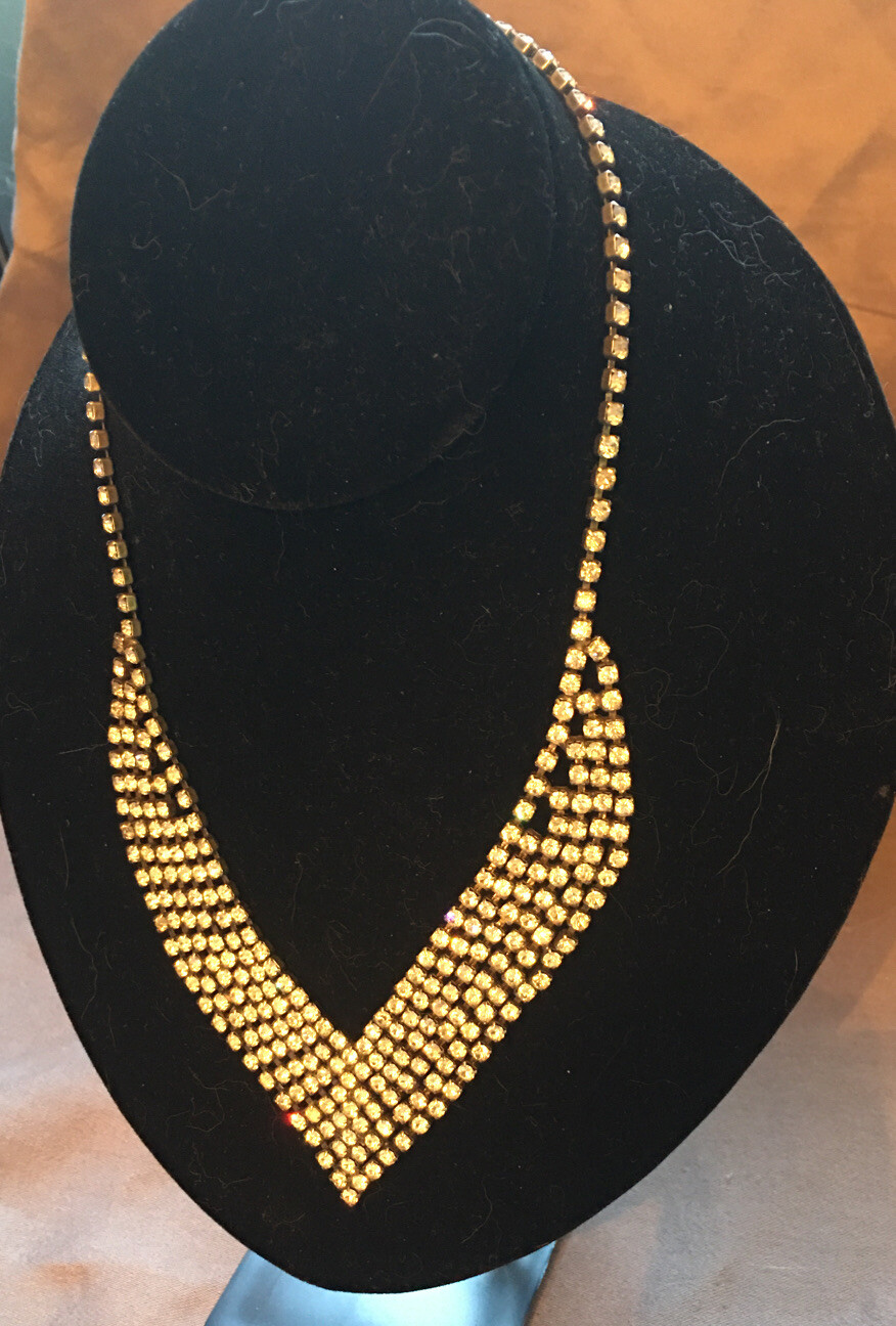 Stunning Sparkling Mid Century Rhinestone Collar Neck… - Gem