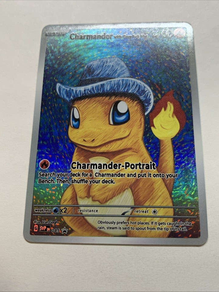 Charmander With Grey Felt Hat Pokémon Card Holo Foil Art Anime Van Gogh ...