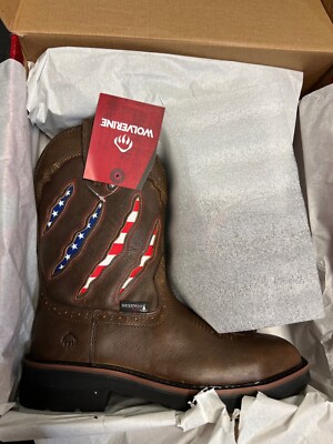 Wolverine Men's Rancher Claw Steel Toe Waterproof Wellington Boot Flag ...