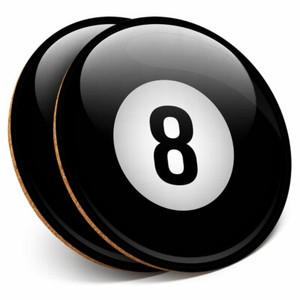 2 x Coasters - Lucky 8 Ball Pool Snooker Home Gift #4707 | eBay