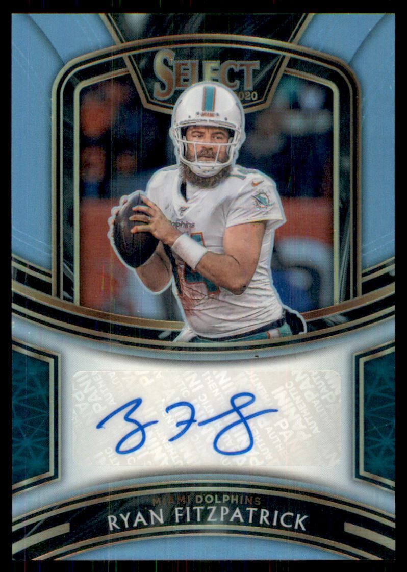 2020 Select Signatures Prizm Light Blue #14 Ryan Fitzpatrick Autograph ...