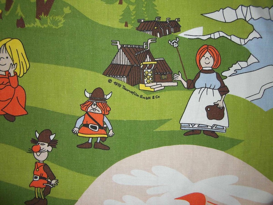 Wickie Kinder Bettwäsche Bezug Bedding Duvet Fabric Figur 70s Housse ...