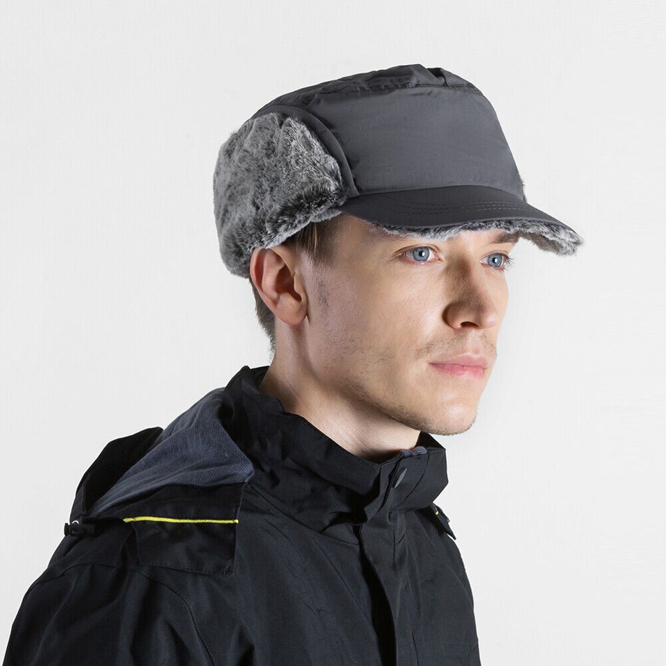 Waterproof Winter Hats with Visor Warm Baseball Cap Earflaps Hat for ...