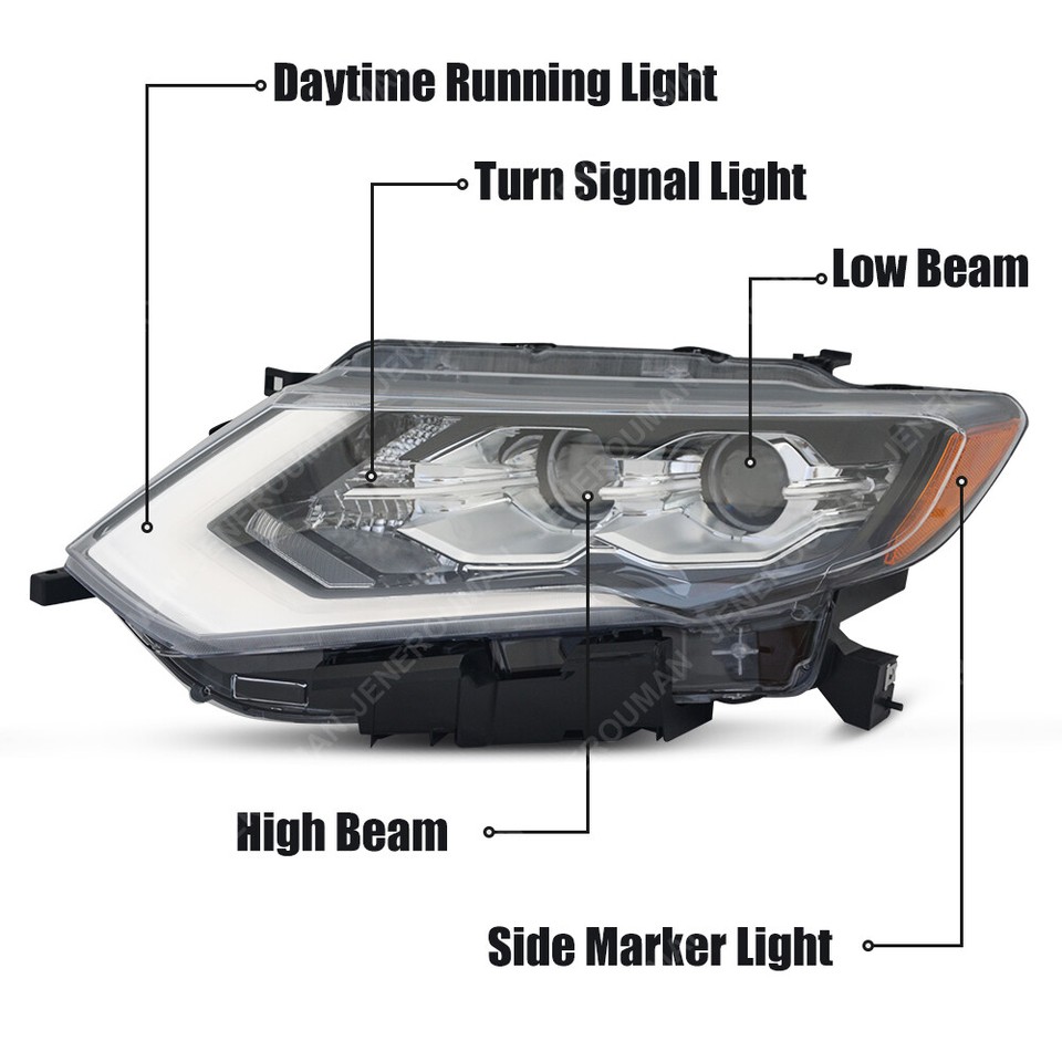 Pair LED Headlights For 2017-2020 Nissan Rogue SL Only Headlamp Light ...