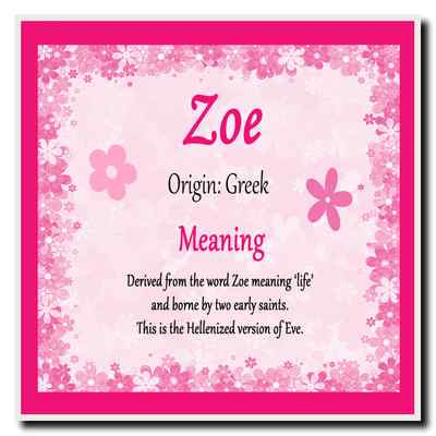 Zoe Personalised Name Meaning Coaster | eBay UK