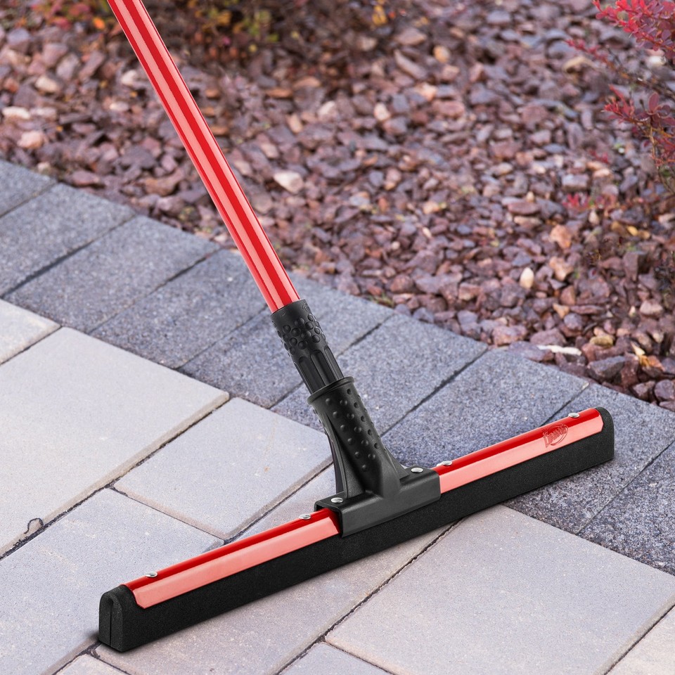Commercial 20" Rubber Flex Blade Floor Squeegee Red Steel Handle | eBay