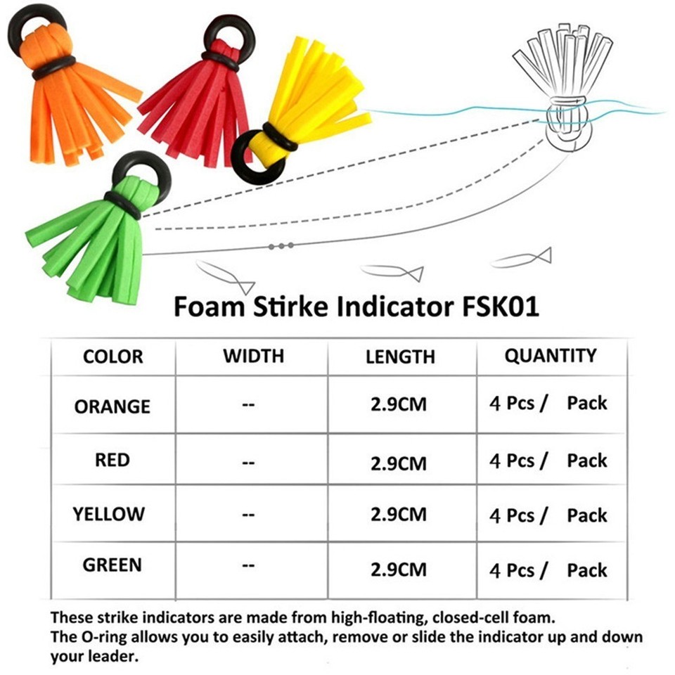 For Fly Fishing Strike Indicator Foam Set 4pcs for Easy Set up and ...