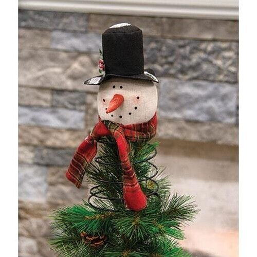 New Christmas TOP HAT SNOWMAN TREE TOPPER Spring Figure Primitive ...