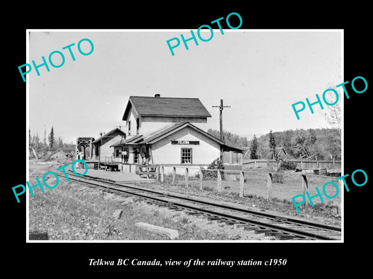 OLD LARGE HISTORIC PHOTO OF TELKWA BC CANADA THE RAILWAY STATION c1950 ...