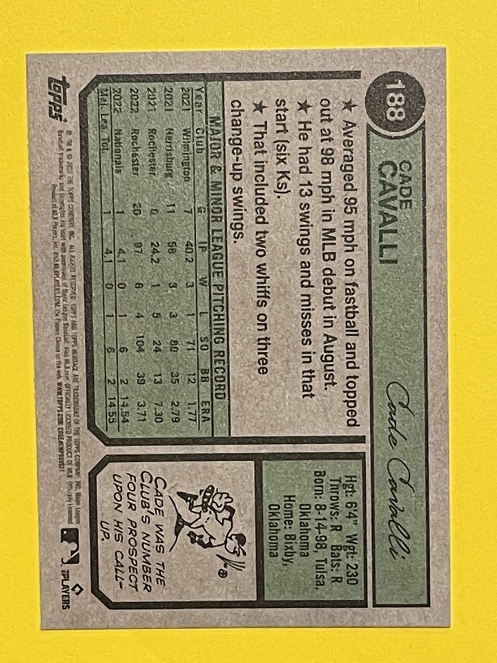 Cole Waites 2023 Heritage Rookie Base #258 San Francisco Giants | eBay