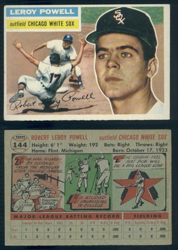 (56817) 1956 Topps 144 Leroy Powell Gray Back White Sox-EX | eBay