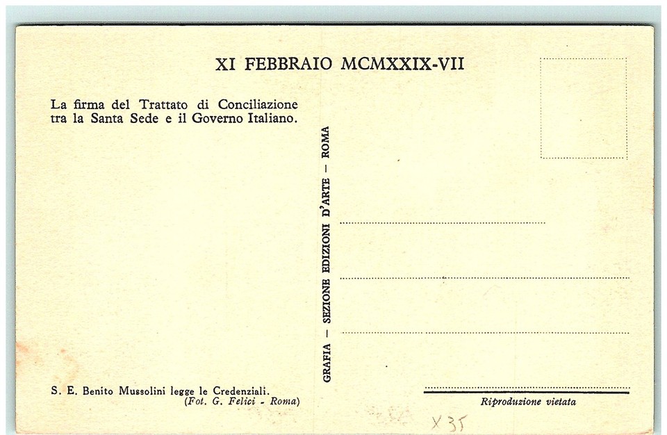 S04-8360, MUSSOLINI AND THE POPE, ANTIQUE POSTCARD | eBay