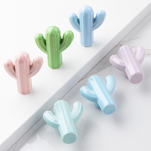 Ceramic Drawer Cactus Handle Single Hole Door Knobs Cabinet | eBay