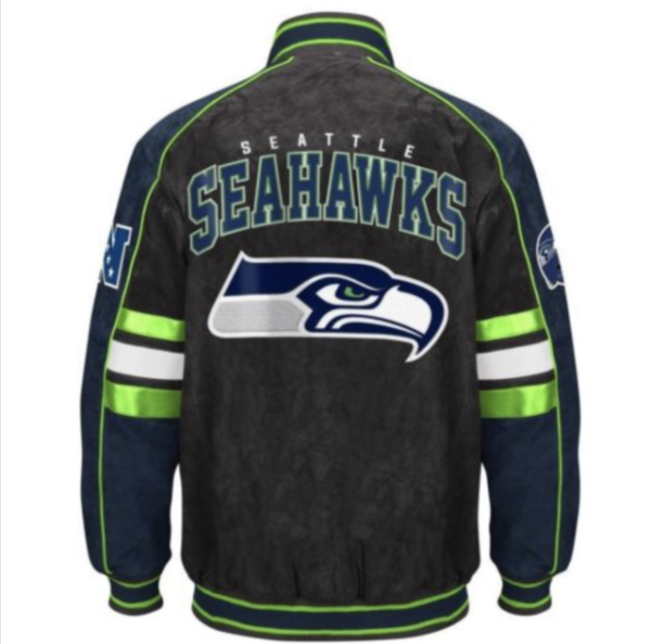 Seattle Seahawks Officially Licensed NFL Varsity Suede Leather Jacket ...