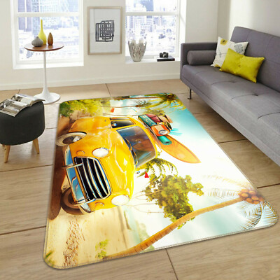 3D Yellow Car Tree A020 Transport Game Non Slip Rug Mat Photo Carpet ...