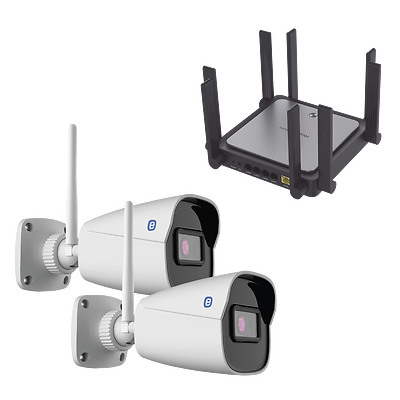 Wi-Fi Camera Bundle with Router Includes 2 XB42W-GEN3 Camera 1 RG-E5(US ...