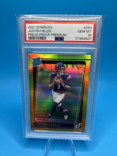 2021 Panini Donruss Justin Fields Rated Rookie Press Proof Premium PSA ...