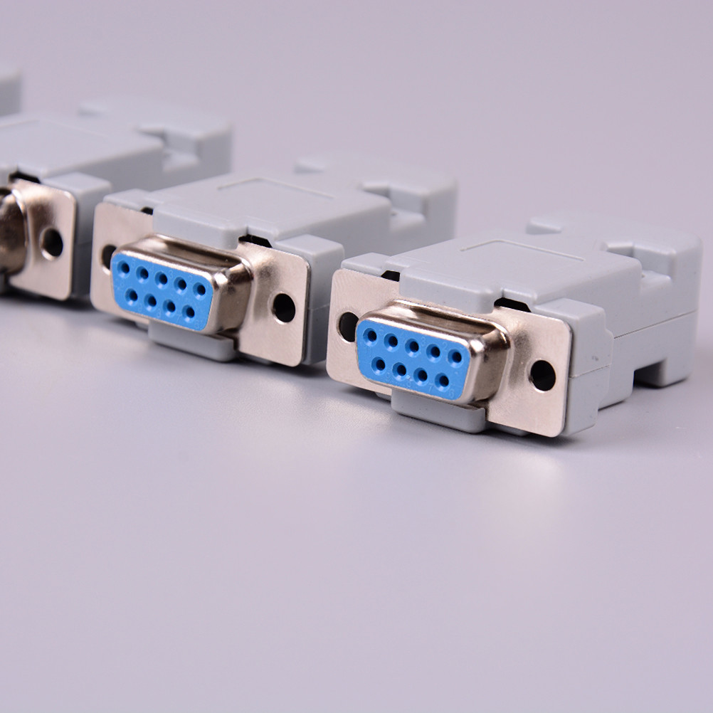 2Set RS232 DB9 female socket plug connector 9 pin copper RS232 adapter ...