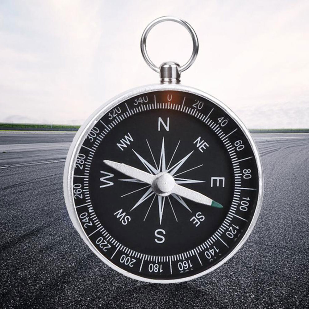 2Pcs Aluminum Mini Compass with Keychain Outdoor Camping Survival ...