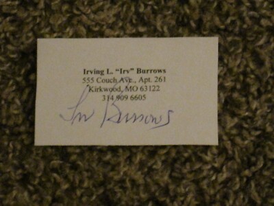 Test Pilot IRVING BURROWS Signed Business Card F-15 AUTOGRAPH | eBay UK