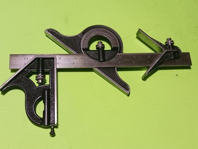 Vintage Starrett Combination Square 5pcs Head,protractor,centerH. 12 ...