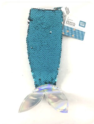 Pen & Gear Mermaid Tail Pencil Pouch Pen Case w/Zipper & Sequins, NWT ...