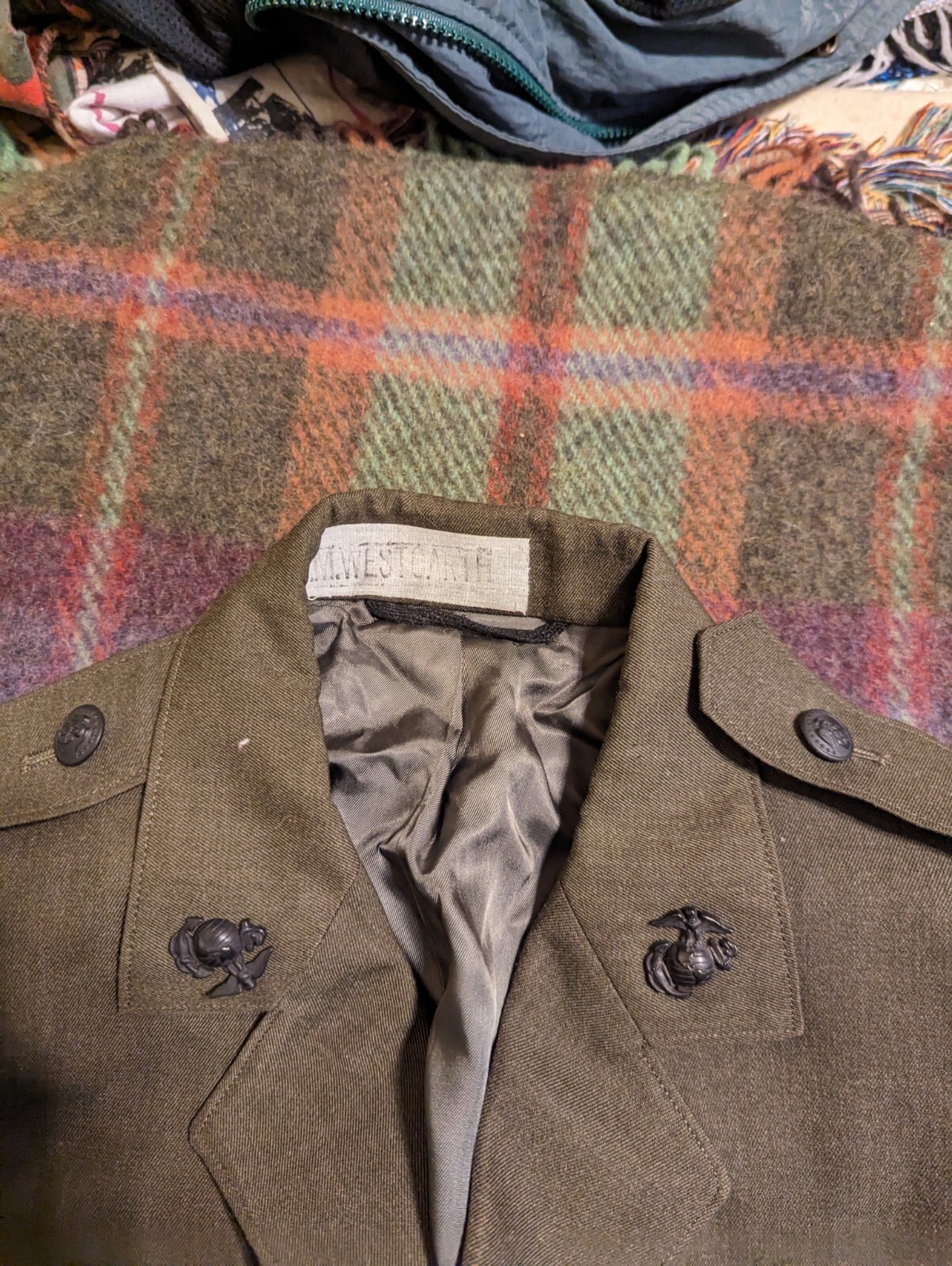 USMC Marine Corps Dress Alpha Green Service Jacket Military Sgt Coat ...