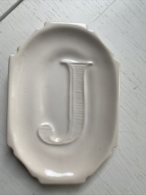 Pottery Barn Plate Letter "J" Initial Monogram Saucer A-Z A to Z Dishes ...