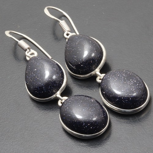 Sunstone Gemstone christmas Gift Silver Plated Earrings 2.3" Jewelry G10782 | eBay