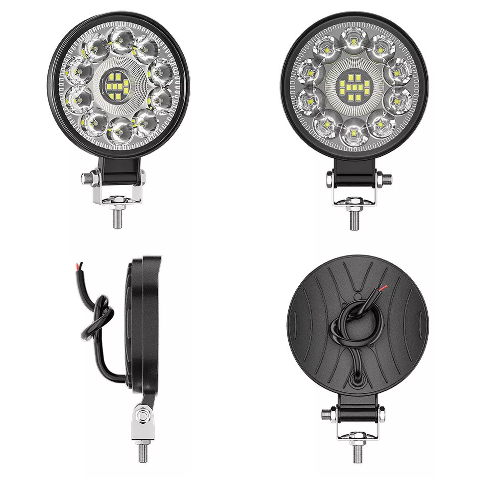 Pair 3" inch Round LED Work Lights Bar Spot Flood Fog Driving Lamp ...