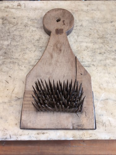 Antique Primitive Wooden Flax Hatchel Unusual Shape | eBay